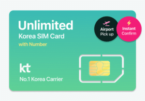 Unlimited Korea SIM Card for traveler, 4G LTE Data from KT